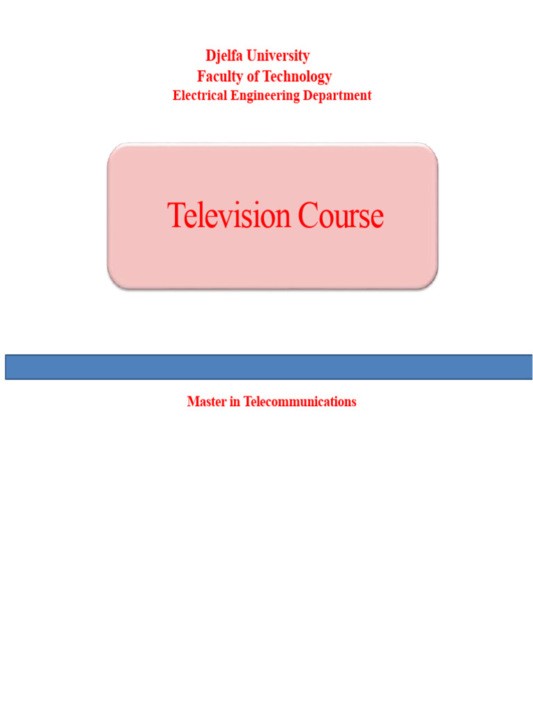 Course-1 Digital Television | PDF | Video | Rgb Color Model