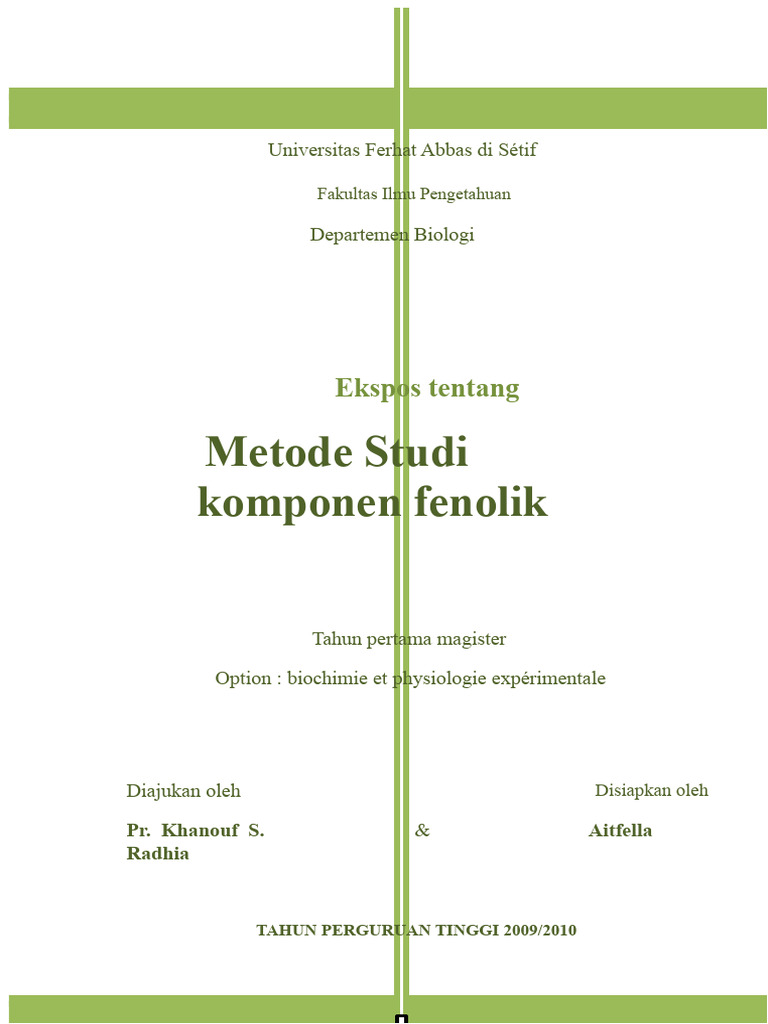 Metode Studi Senyawa Fenolik Tumbuhan | PDF