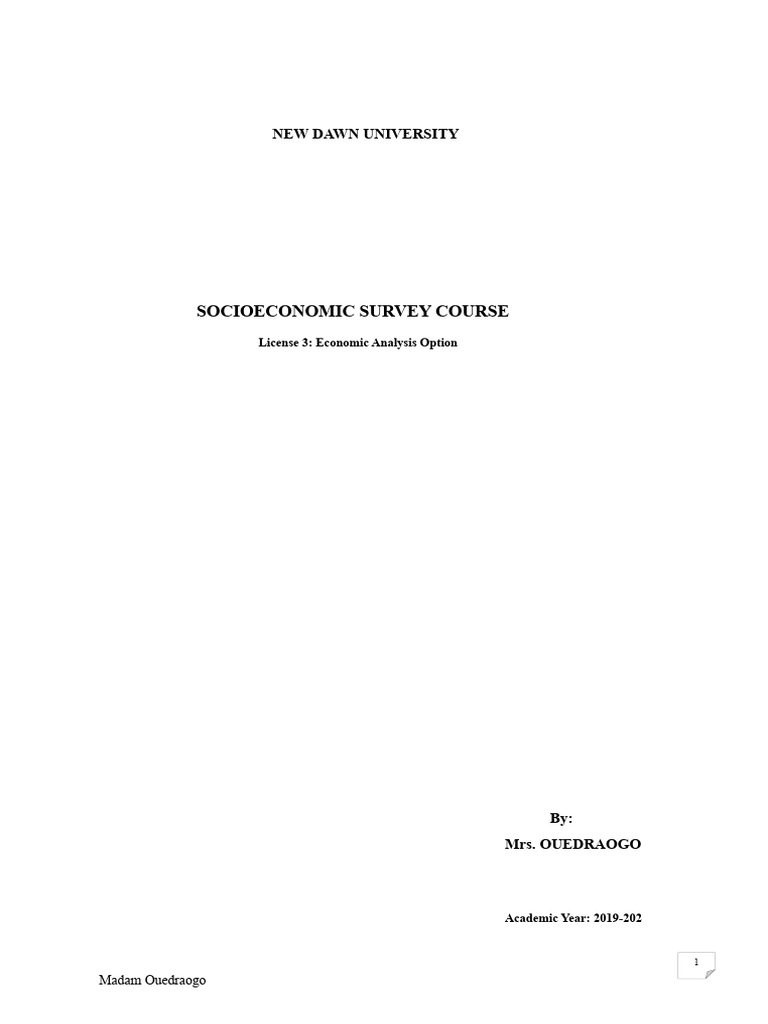 socio-economic survey course.pdf | PDF | Sampling (Statistics) | Survey ...
