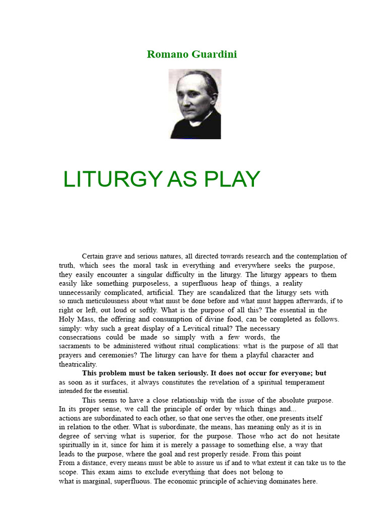 Liturgy's Purpose vs. Meaning Explained | PDF | Truth | Reason