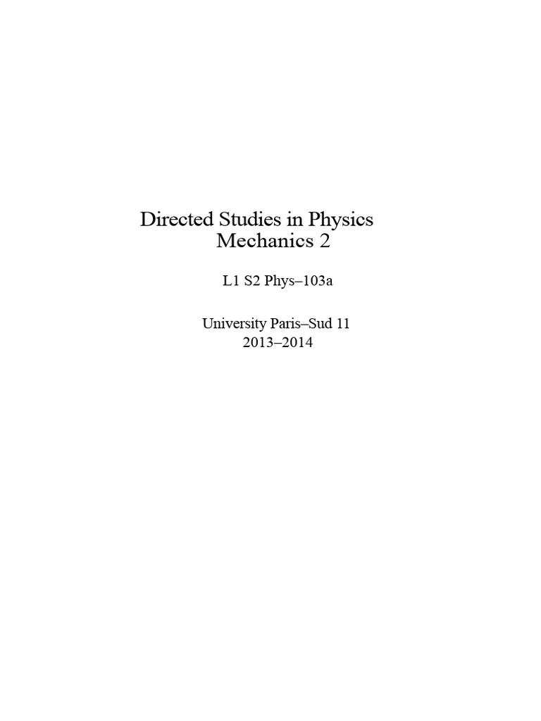 Mechanical Physics Exercises 2 PDF | PDF | Coordinate System | Orbit