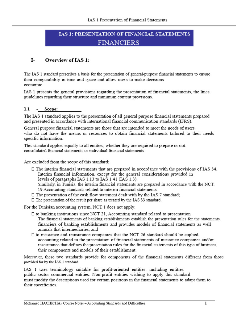 Financial Statements Presentation.pdf | PDF | International Financial ...