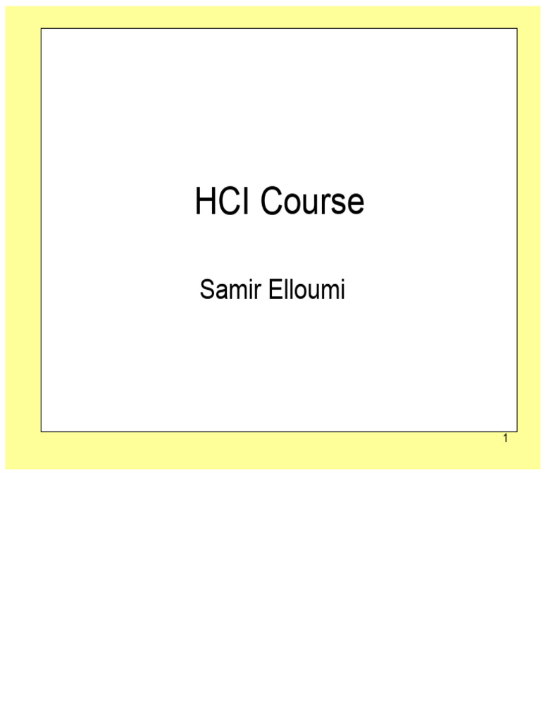 HCI Course | PDF | Human–Computer Interaction | Usability