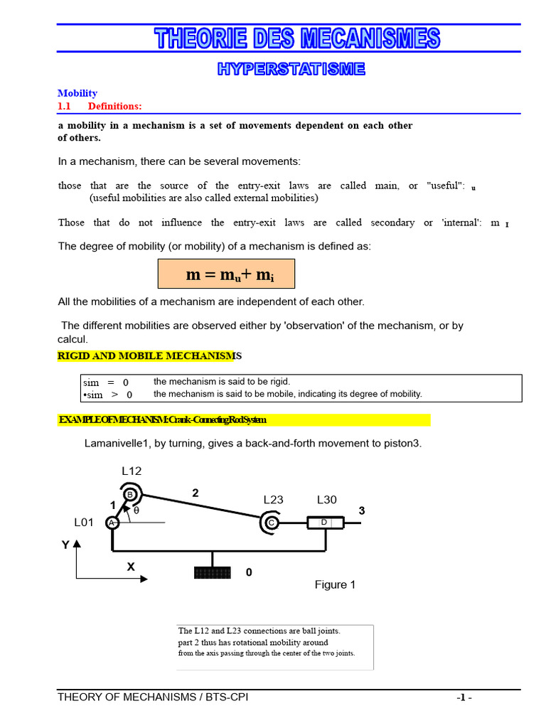 COURSE Theory of Mechanisms.pdf | PDF | Kinematics | Rotation