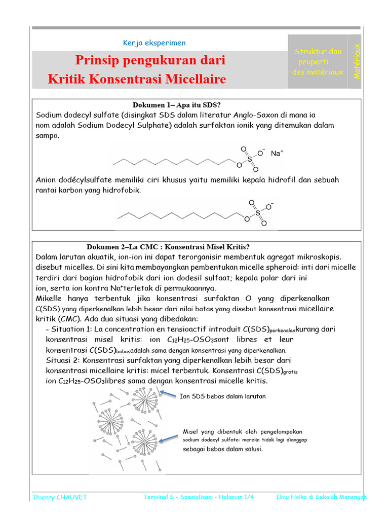 Pengukuran CMC Sodium Dodecyl Sulfate | PDF