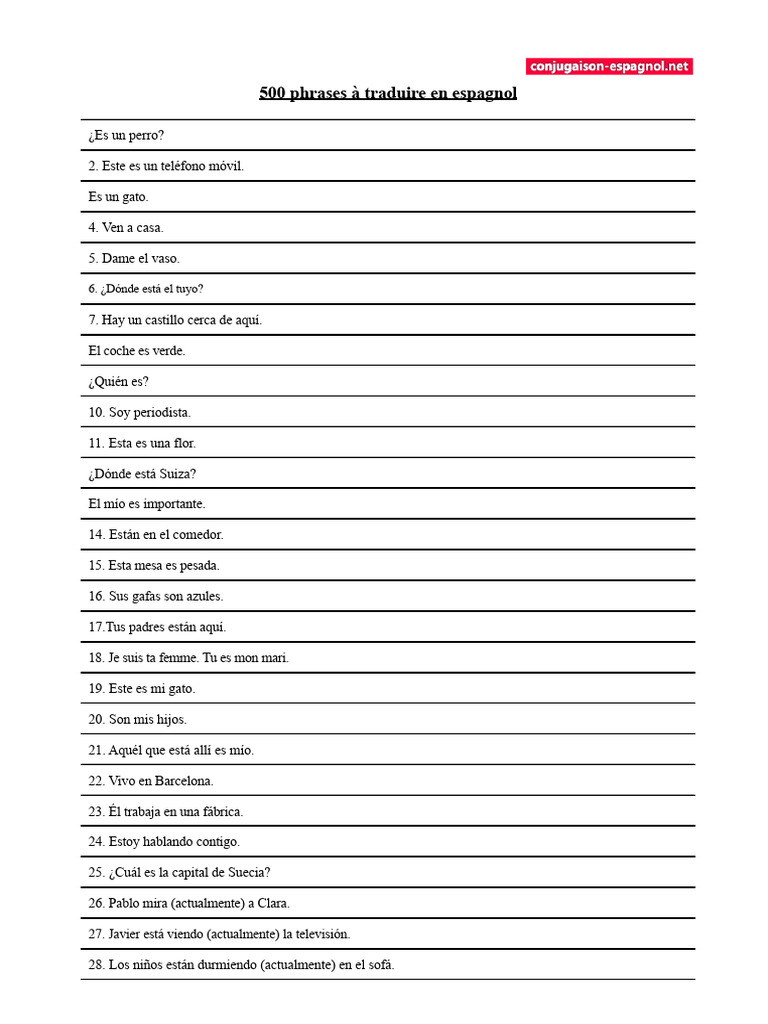 500 frases para traducir al español | PDF