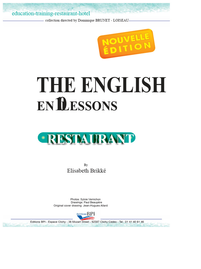 E1685-English-in-10-lessons-restaurant | PDF | Meal | Waiting Staff