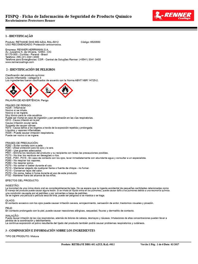 19 - Fispq - Renner Rethane Dhg 652 Azul Ral-5012 | PDF