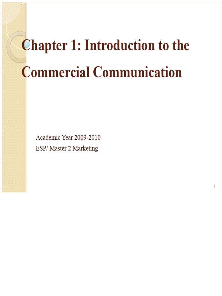 Chapter 1. Introduction to Commercial Communication ppt | PDF ...