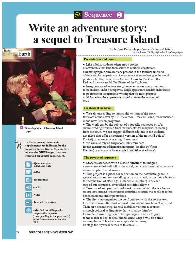 Write an Adventure Story | PDF | Treasure Island | Narrative