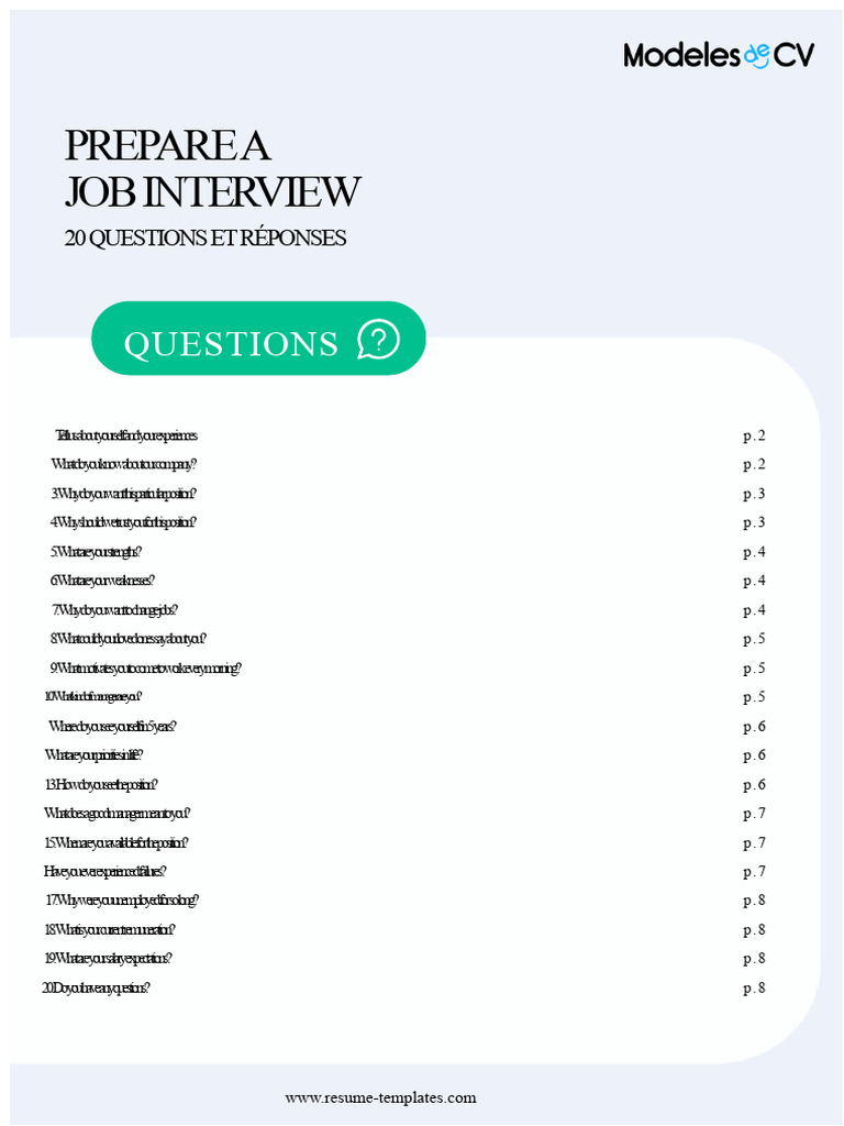 Job Interview Questions Answers PDF | PDF | Psychological Concepts | Behavioural Sciences
