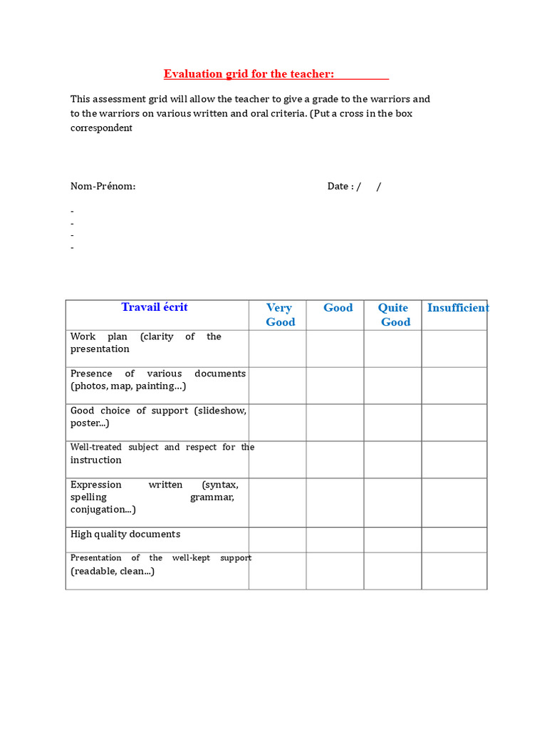 Teacher Grid | PDF