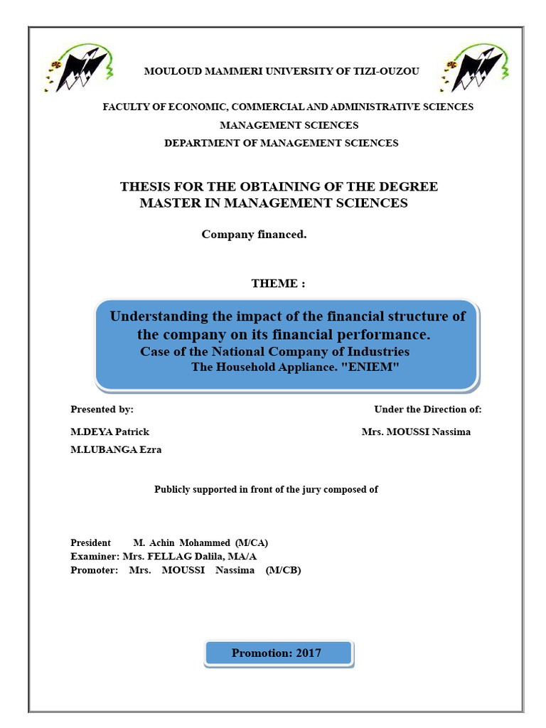 Understanding The Impact of The Company's Financial Structure On Its ...