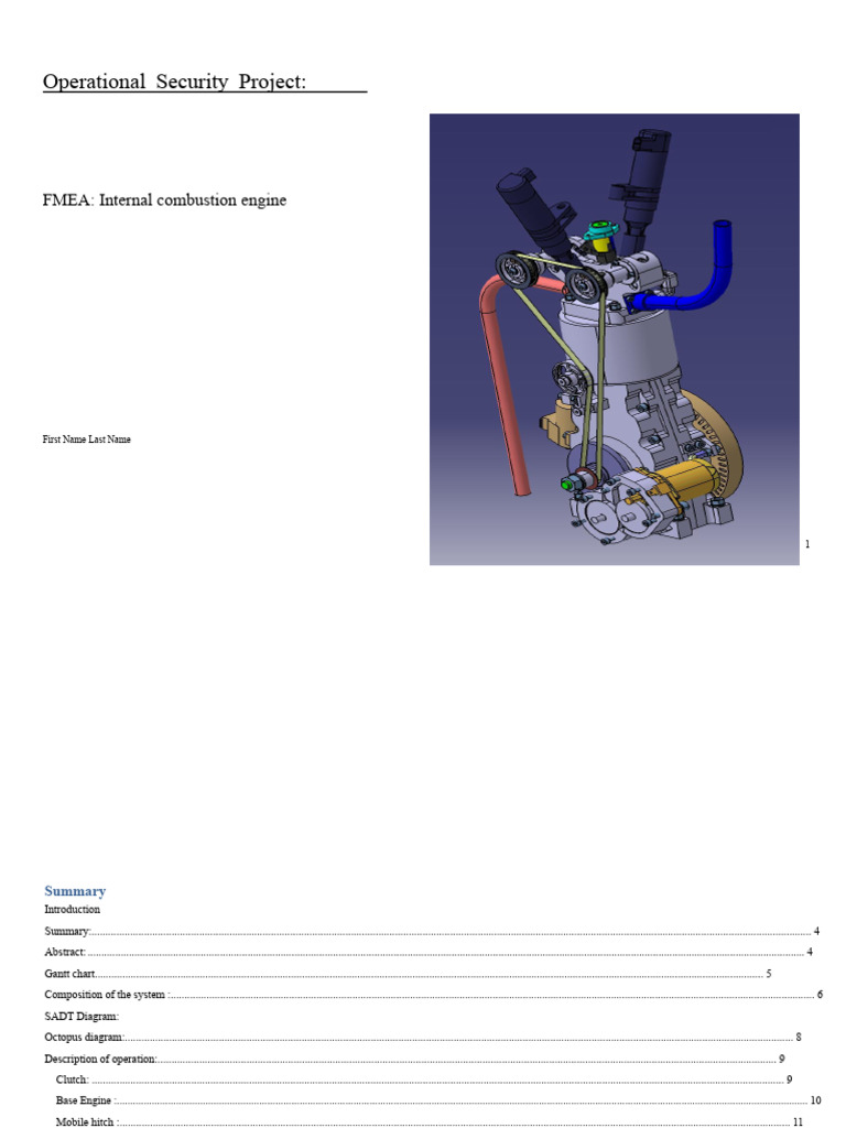 FMEA Analysis of Internal Combustion Engine | PDF | Engines | Clutch