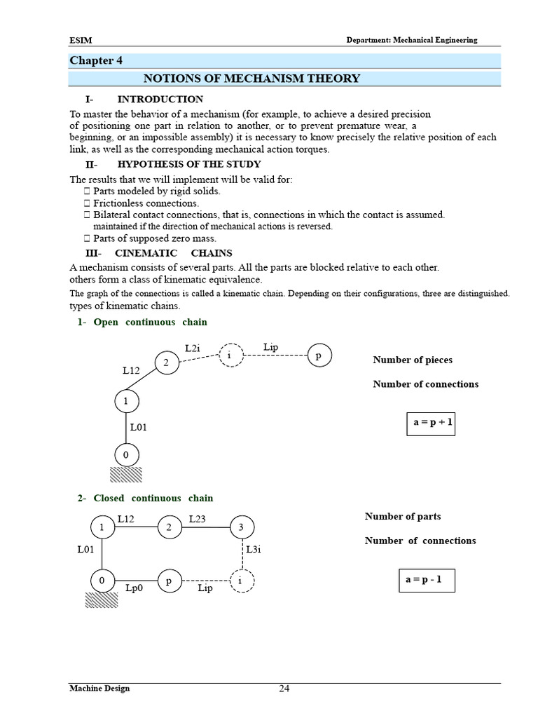 Mechanism Theory in Mechanical Engineering | PDF | Kinematics ...