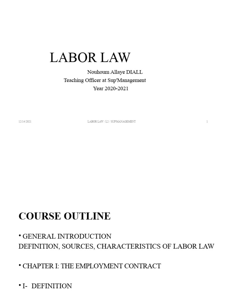 Slide - Labor Law | PDF | Employment | Labour Law