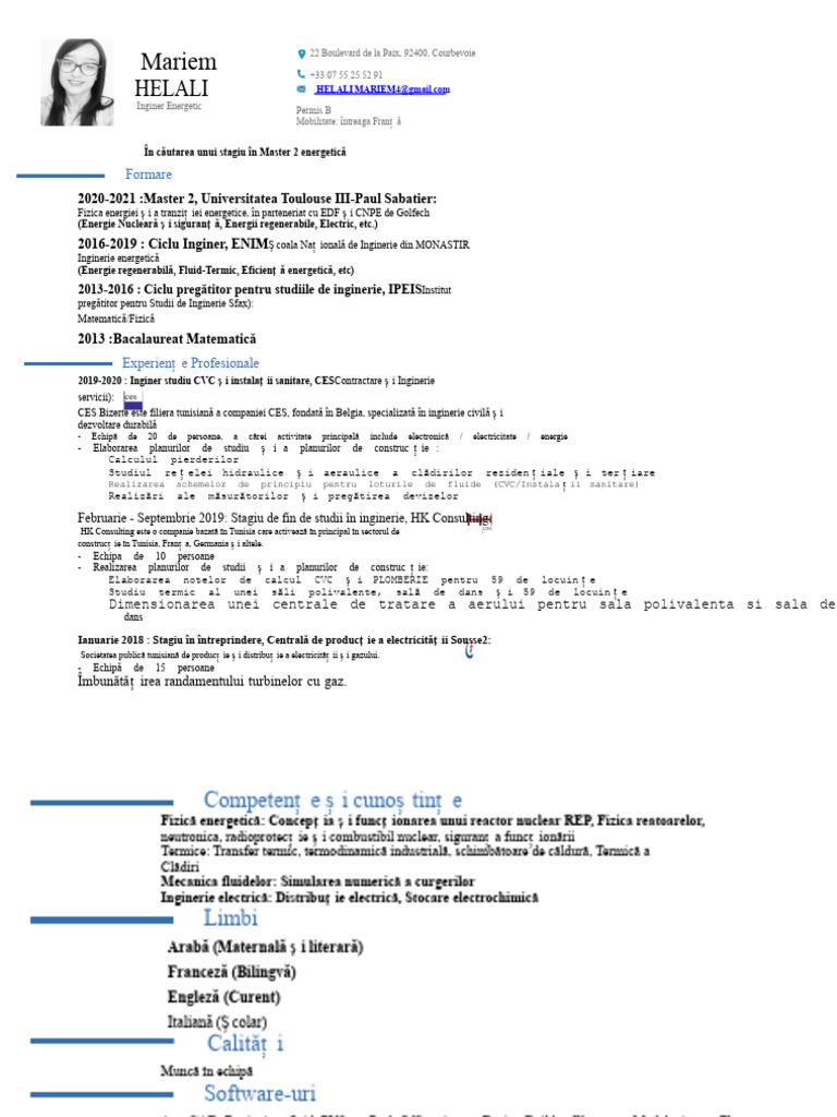 CV Mariem HELALI | PDF
