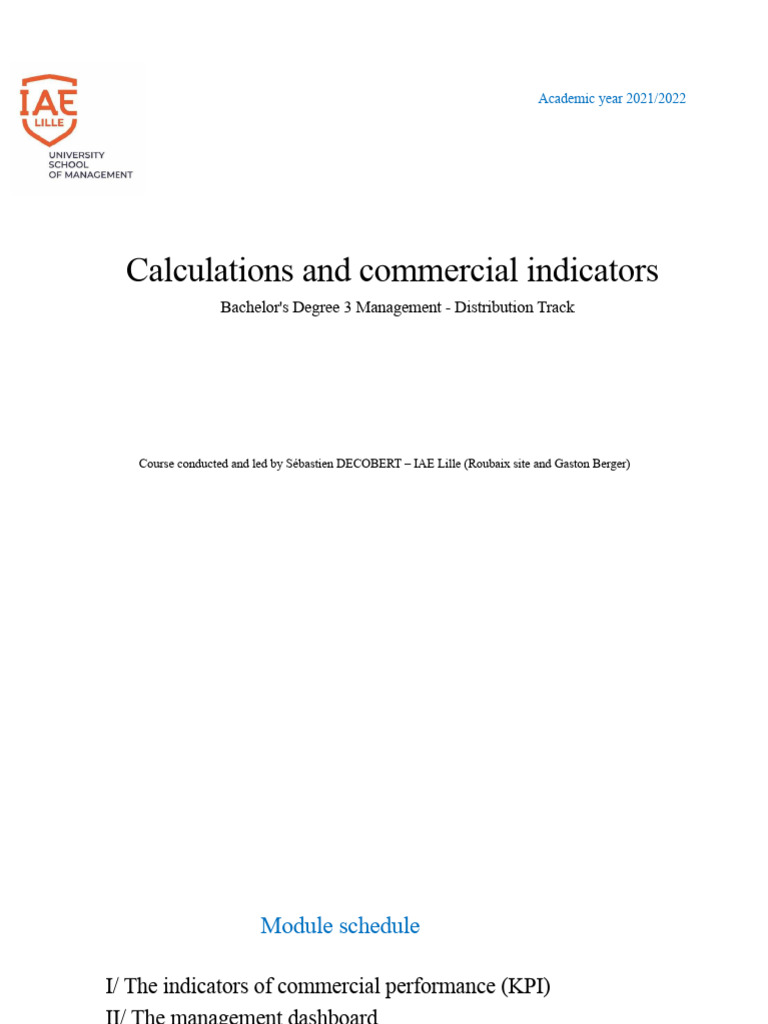 Key Performance Indicators in Sales Management | PDF | Gross Margin ...