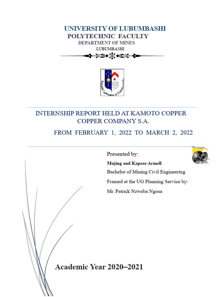Internship Report: Kamoto Copper Company | PDF | Atmosphere Of Earth ...