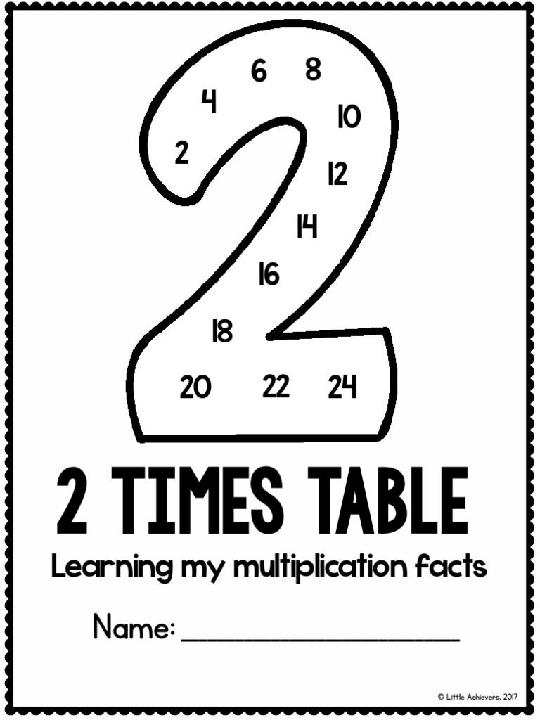 2 Times Table Multiplication Worksheets | PDF | Multiplication