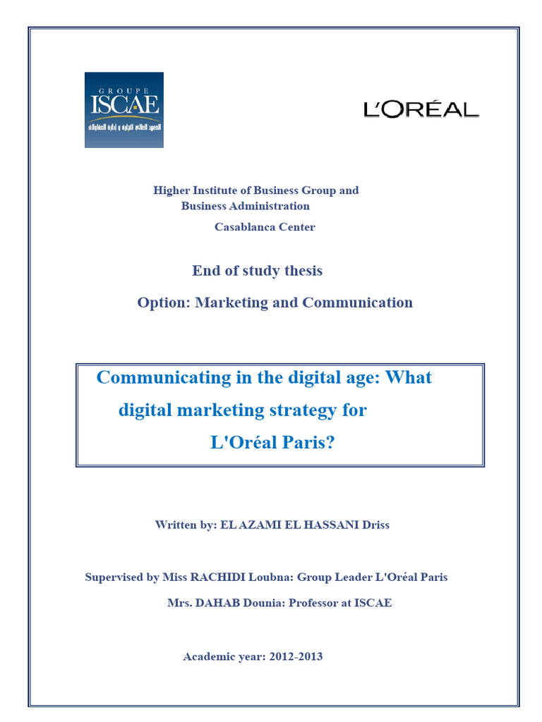 Kupdf.net What Digital Marketing Strategy for L'Oreal Paris | PDF ...