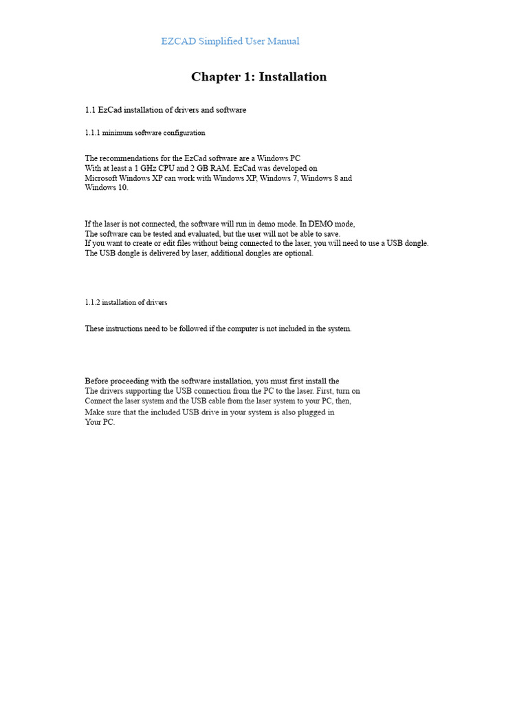 Simplified User Manual Ezcad Pdf Personal Computers Microsoft Windows