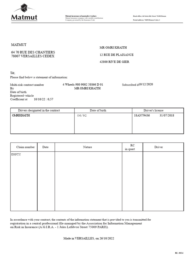 Statement of Information | PDF