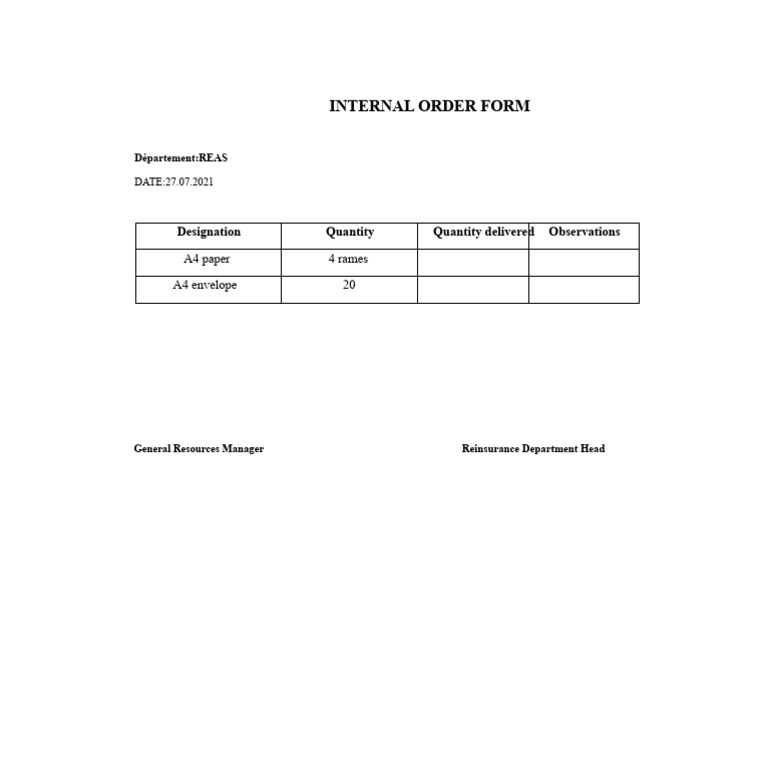 Internal Purchase Order | PDF
