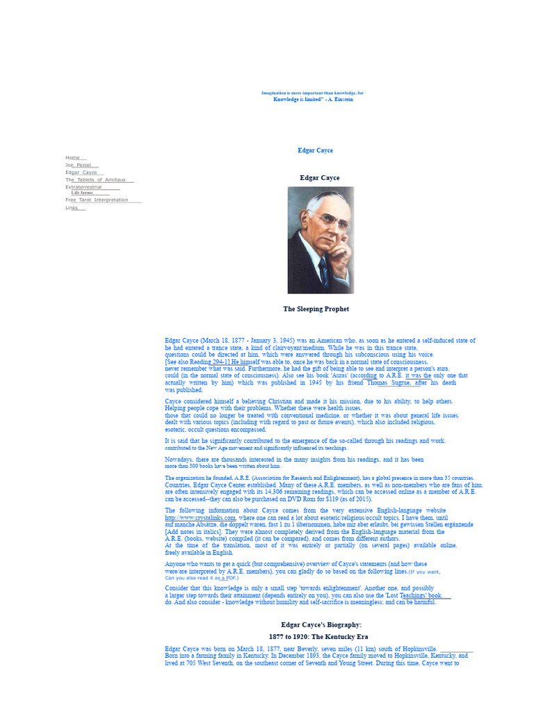 Edgar Cayce: Life and Legacy Explained | PDF | Dream