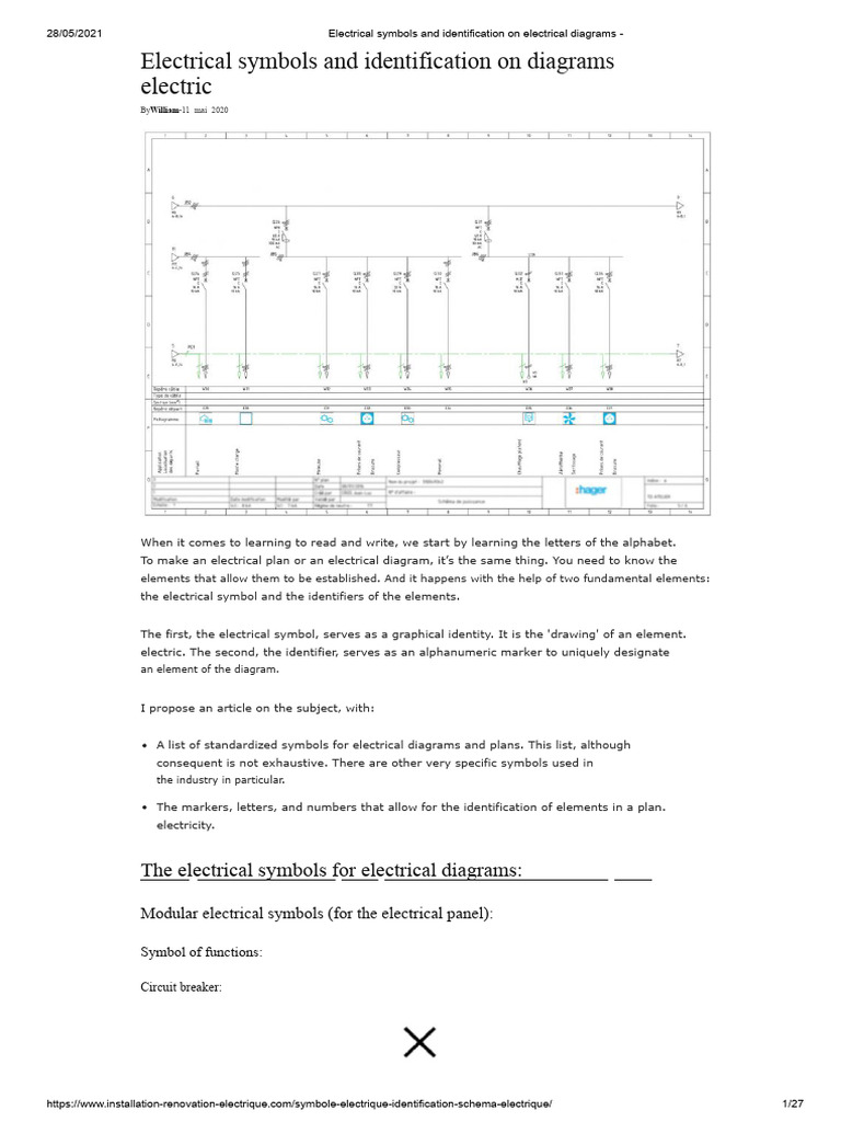 Electrical Symbols and Identification on Electrical Diagrams | PDF ...
