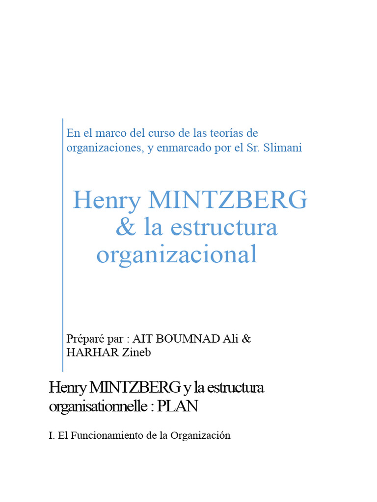 Mintzberg y la Estructura Organizacional | PDF | Burocracia | Business