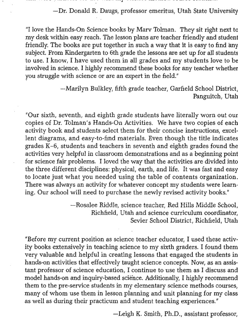 Hands On Physical Science Activities For Grades K 6 Second Edition ...