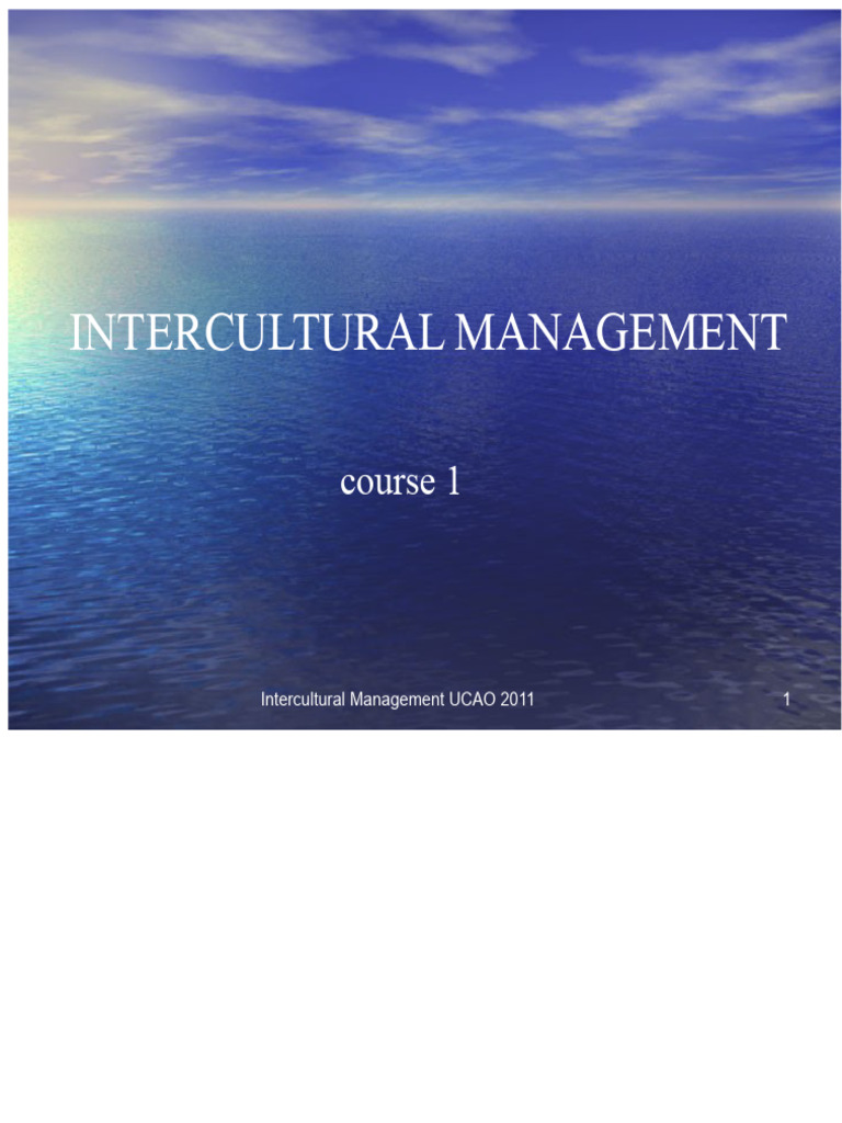 Intercultural Management Course Overview | PDF | Attitude (Psychology ...