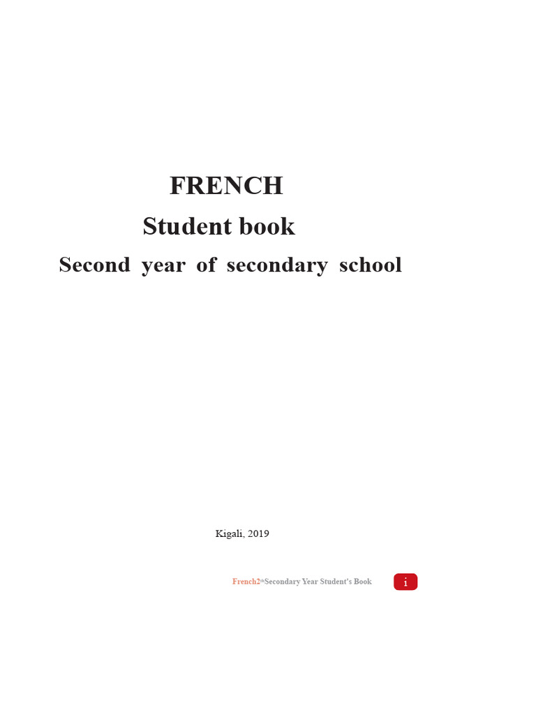 French 2 Secondary Student's Guide | PDF | Learning | Adjective