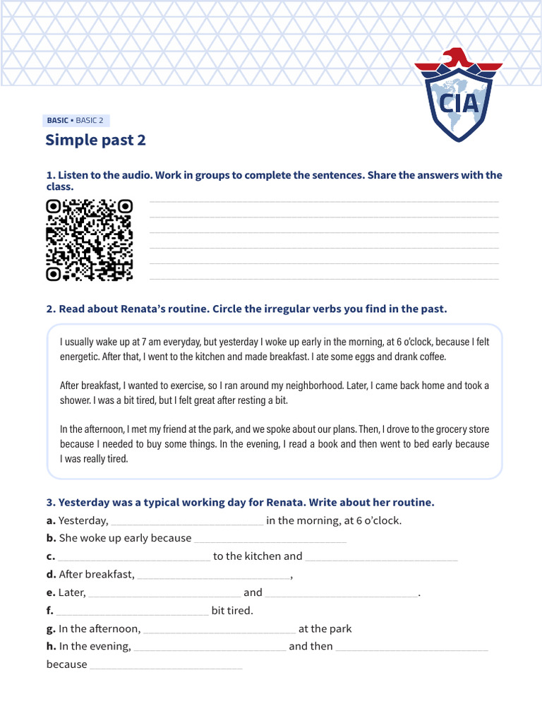 The Simple Past 2 | PDF | Linguistic Morphology | Grammar