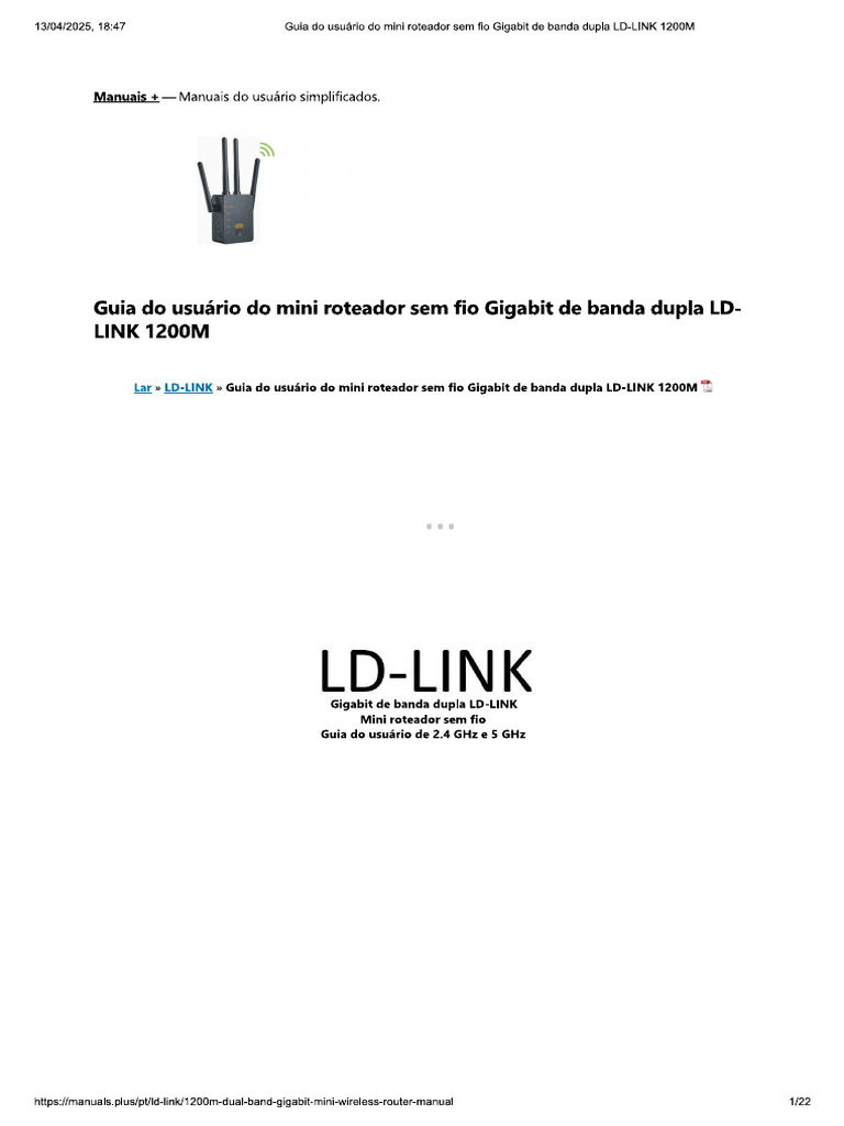 Manual Mini Router LD-LINK 1200M | PDF