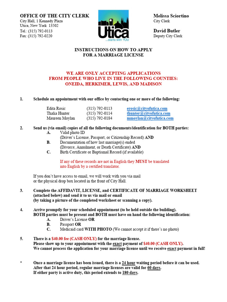 Marriage License Instructions and Worksheet 2022 | PDF | Identity ...