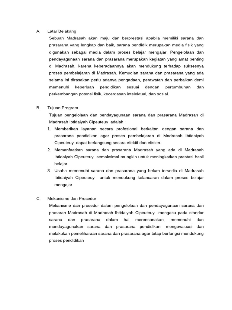 8. Program Pengelolaan Dan Pendayagunaan Sarpras | PDF