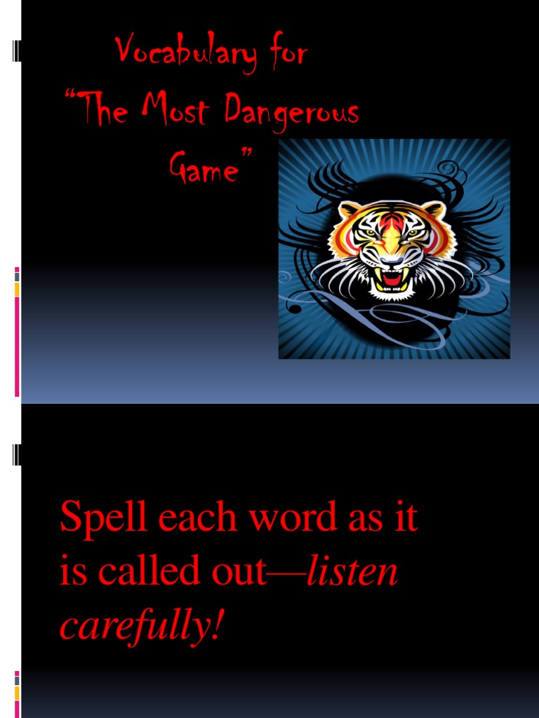Most Dangerous Game Vocabulary Advanced | PDF | Language Arts & Discipline