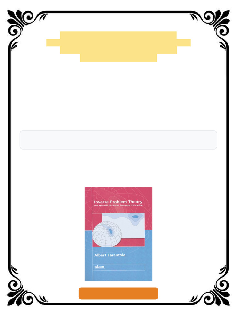 Inverse Problem Theory and Methods for Model Parameter Estimation 1st Edition Albert Tarantola ...