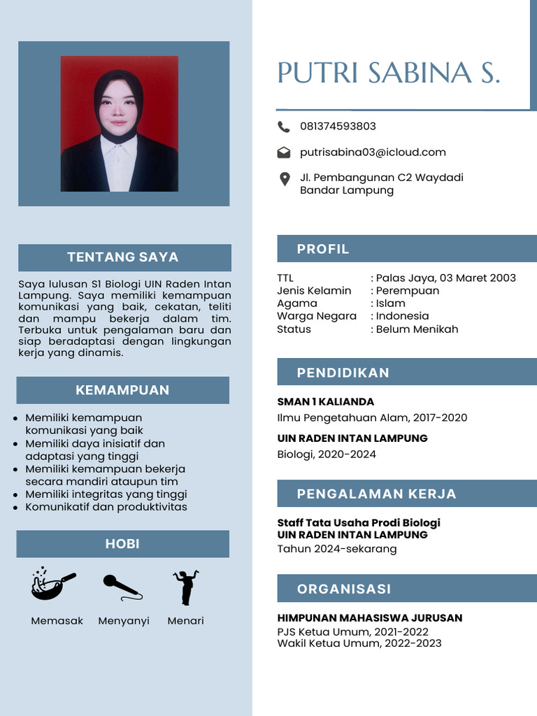 CV Putri Sabina S. | PDF