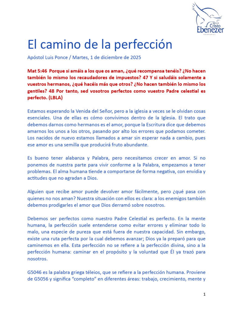 Camino hacia la perfección espiritual | PDF | Amor | Perfección