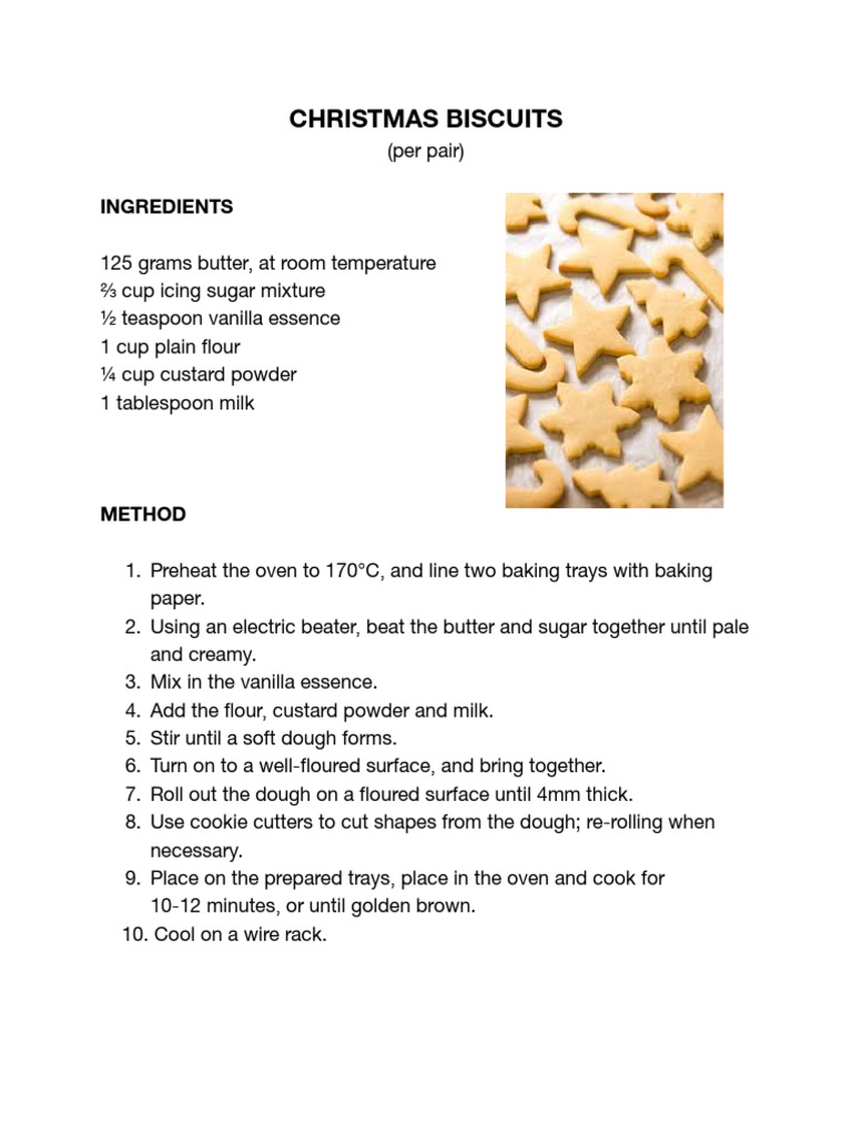 Easy Christmas Biscuit Recipe | PDF