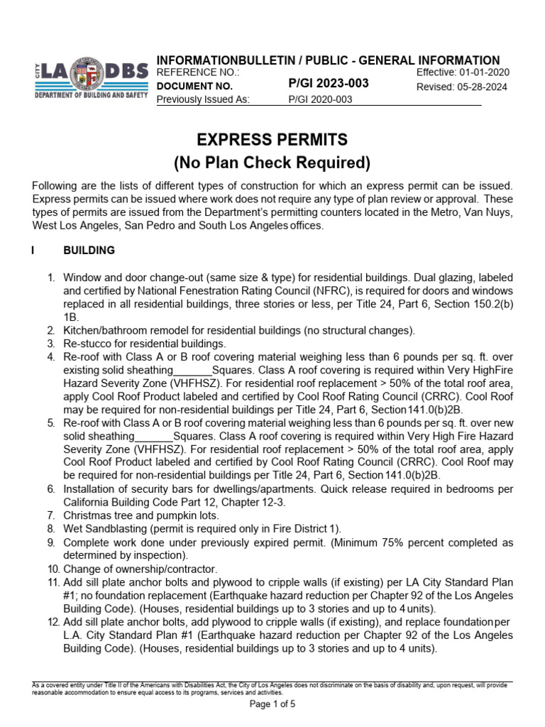 LA Express Permits Guide 2024 | PDF | Photovoltaic System | Photovoltaics