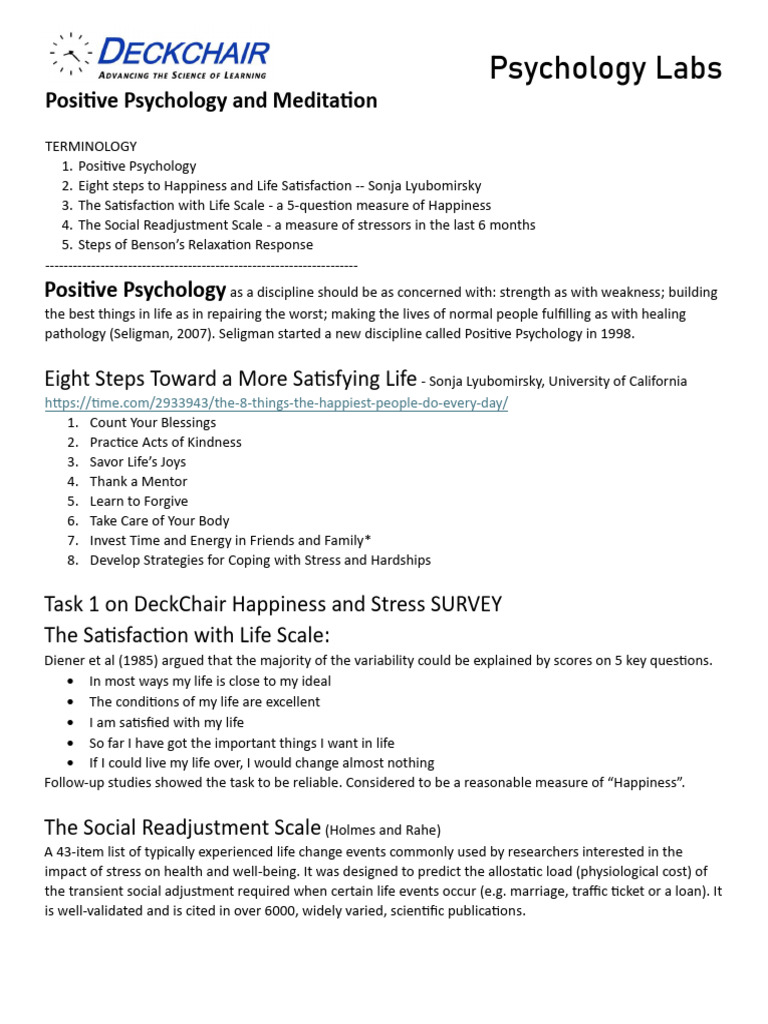 Positive Psychology and Meditation | PDF | Relaxation (Psychology ...