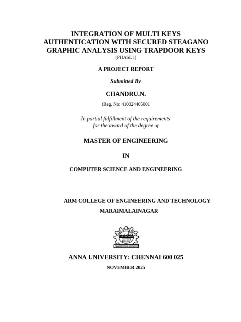 Project Report Front Pages | PDF | Doctor Of Philosophy | Thesis