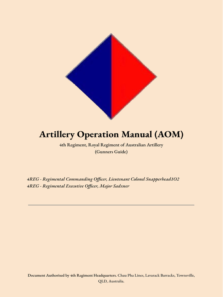 4REGT - Artillery Operation Manual (AOM) | PDF | Projectile Weapons ...