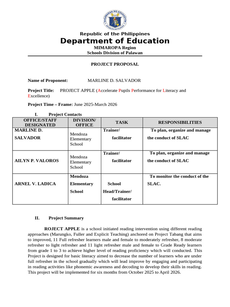 PROJECT-PROPOSAL | PDF | Literacy | Applied Linguistics