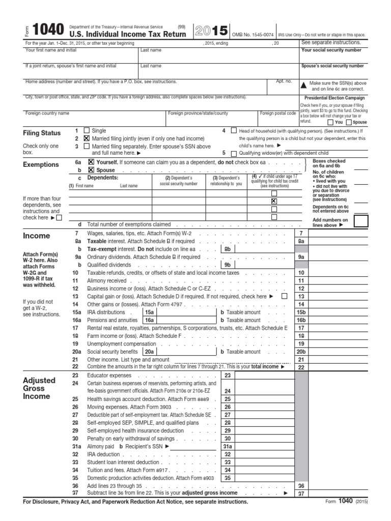 2015 Turbo Tax Return | PDF | Tax Deduction | Irs Tax Forms