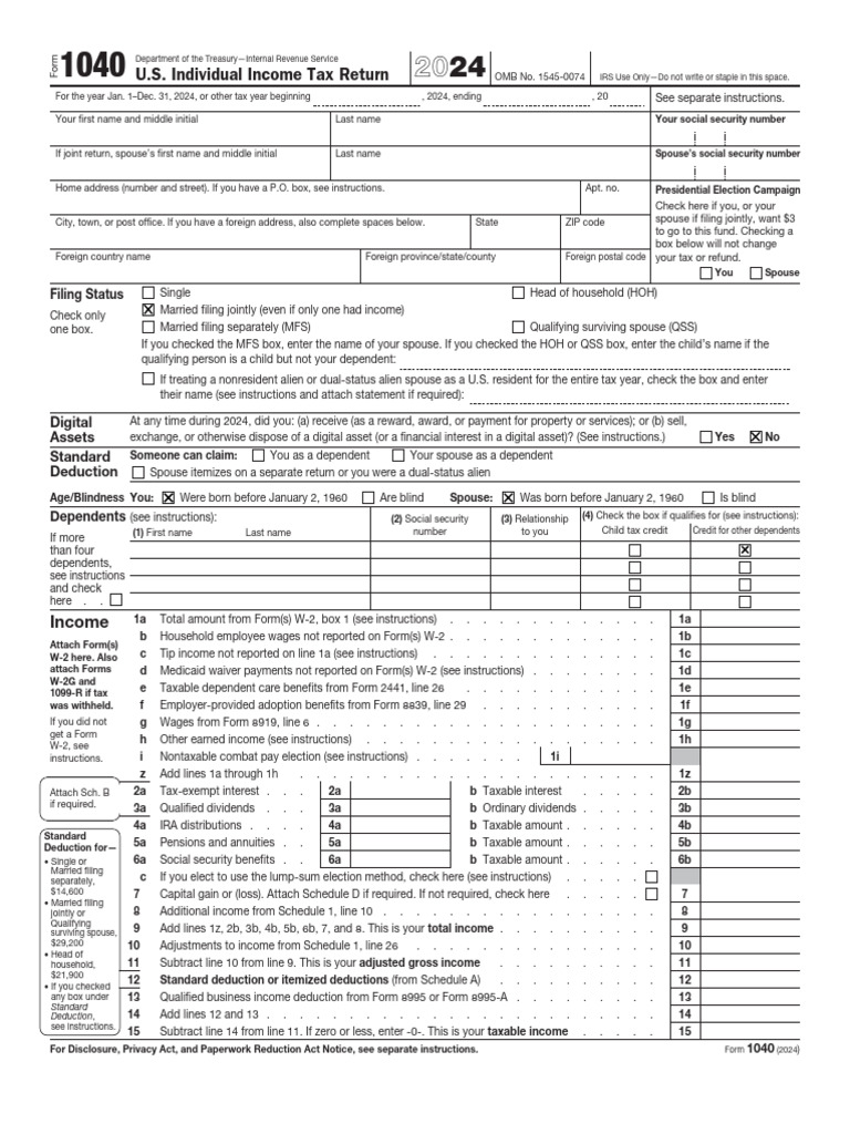 2024 Tax Return - Ali Falahi Ardakani and Aktar Ardakani | PDF | Irs Tax Forms | Tax Deduction